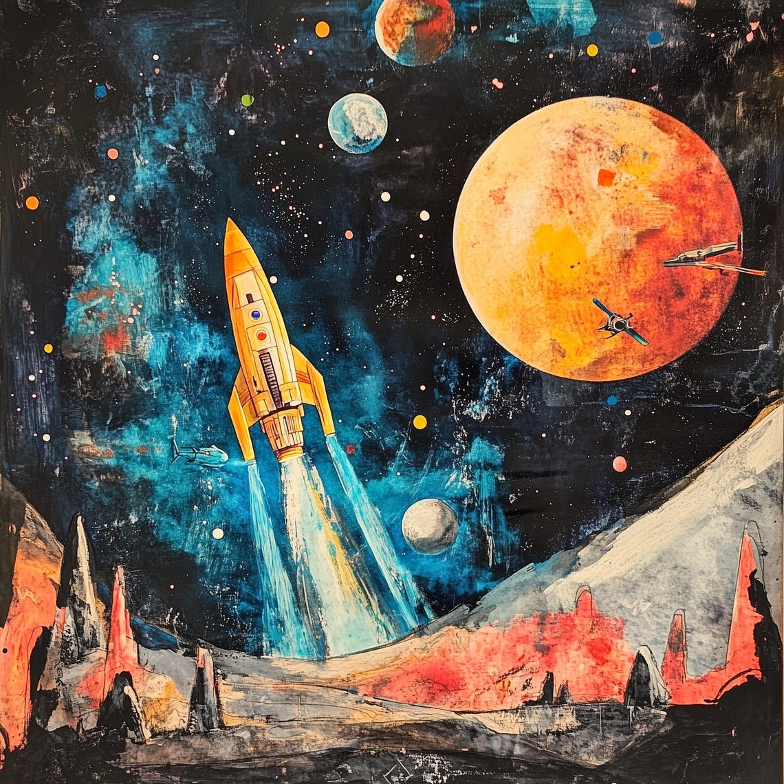 Space Clipart Bundle, Planets, Rockets, Junk Journaling (digital ...