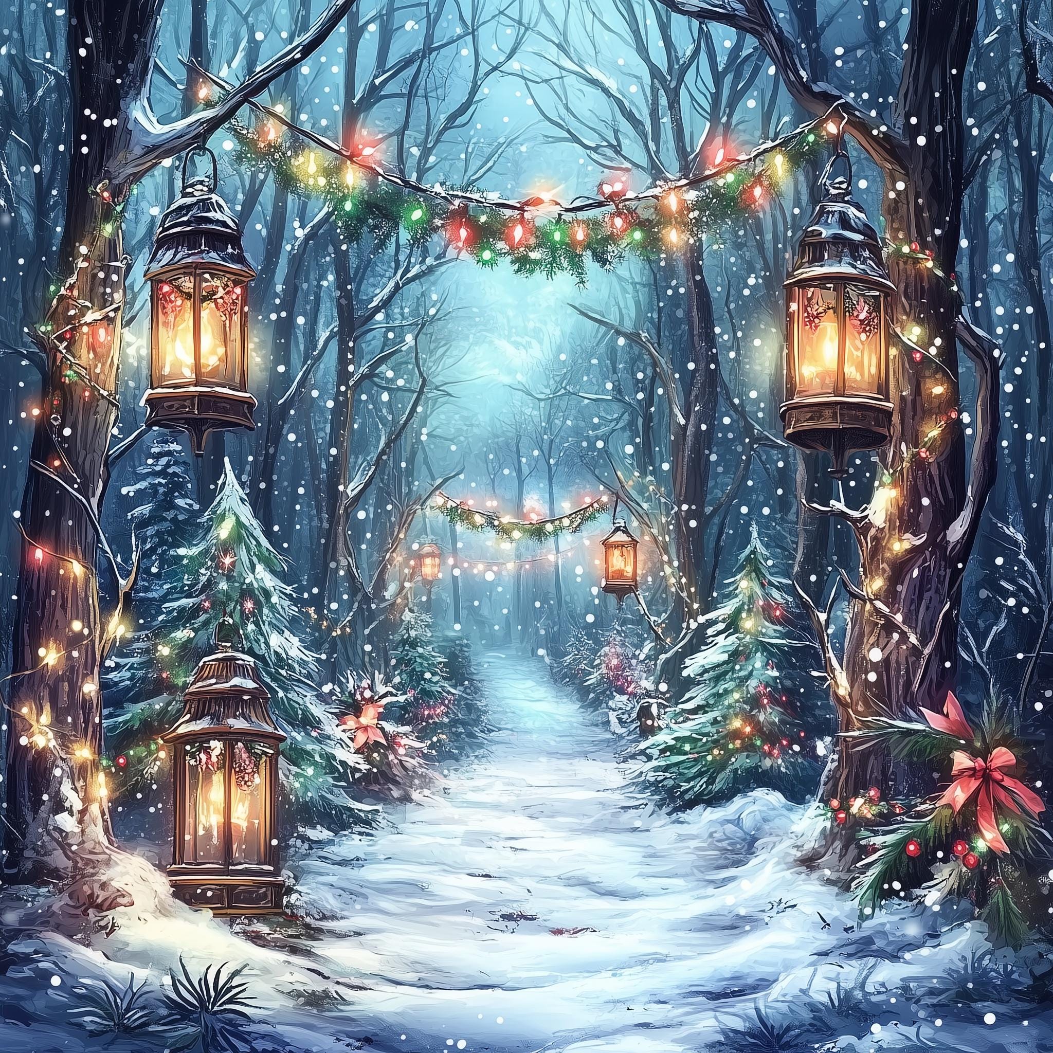 Christmas Path Jpgs, Winter Holiday Scrapbooking (digital Download) - Etsy