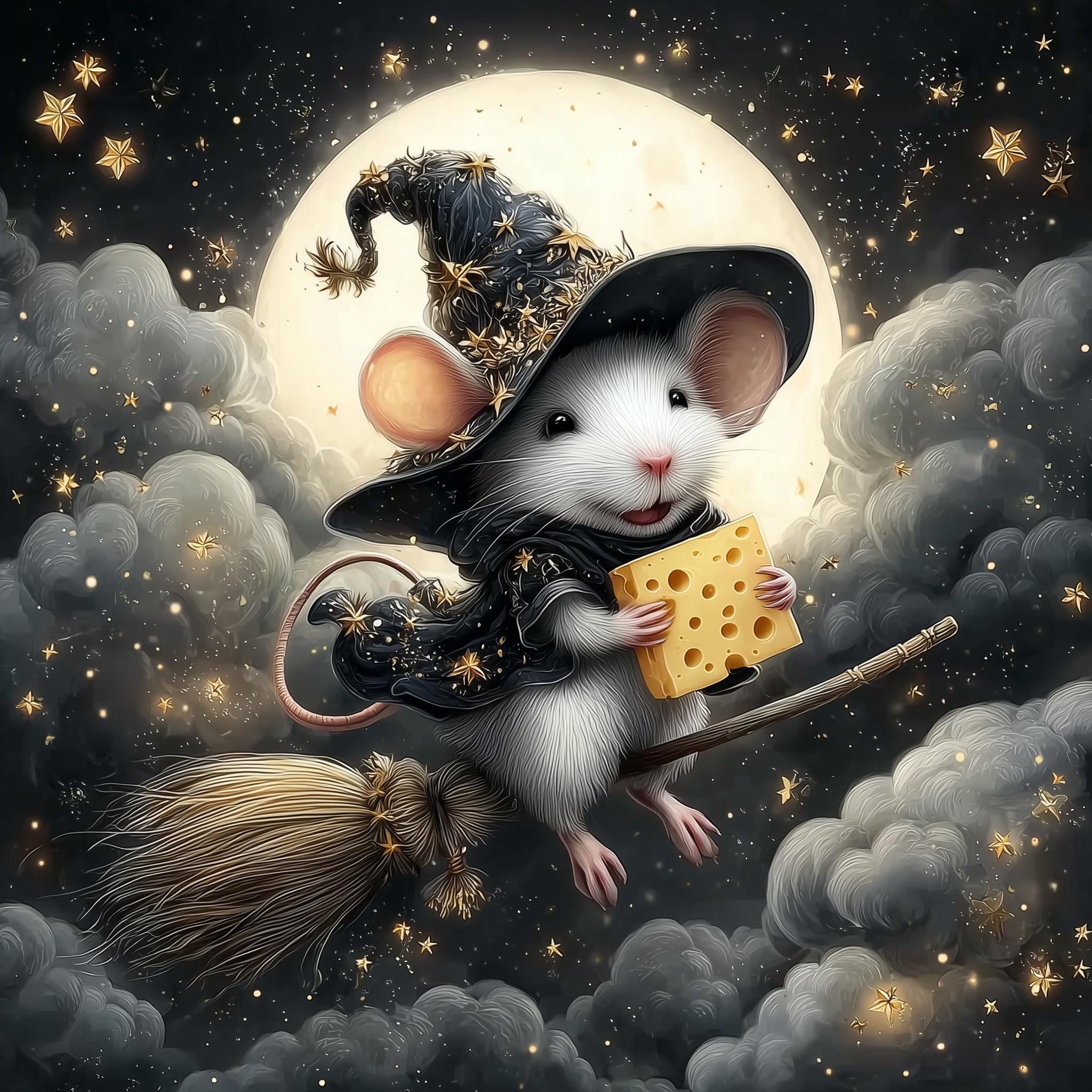Halloween Witch Mouse Jpgs, Scrapbooking & Junk Journaling (digital ...
