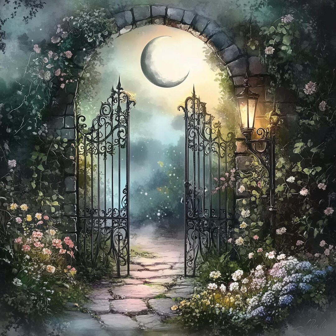 Moon Lit Archway High Resolution Jpgs for Junk Journaling, Scrapbooking ...