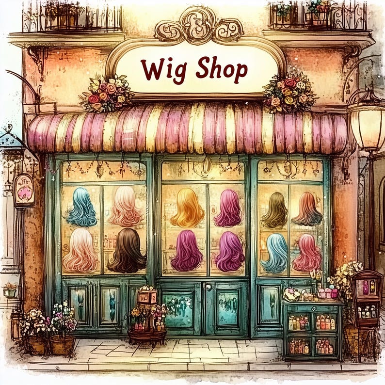 Wig Shop High Resolution Jpgs for Junk Journaling, Scrapbooking, Card ...