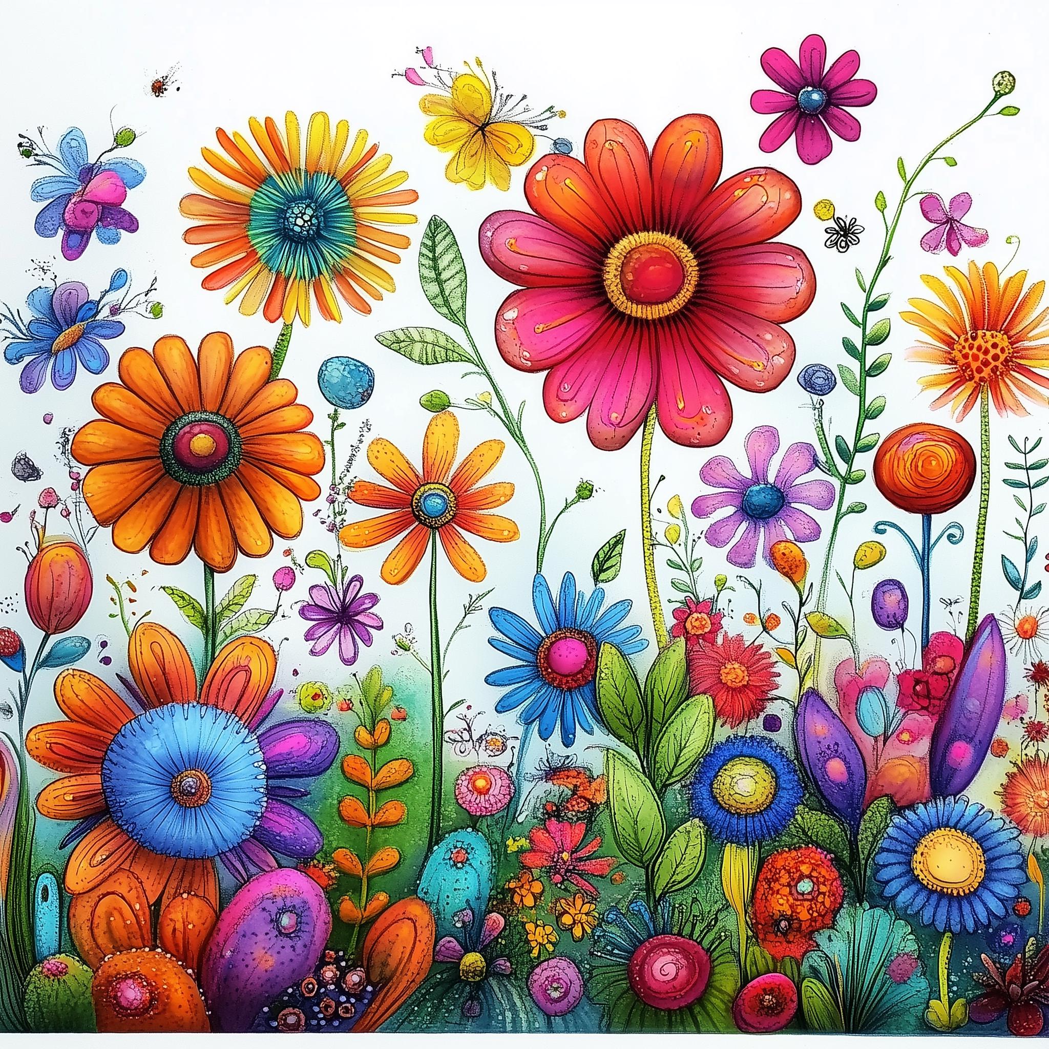Colorful Flower Clip Art Bundle, Watercolor Style (digital Download) - Etsy