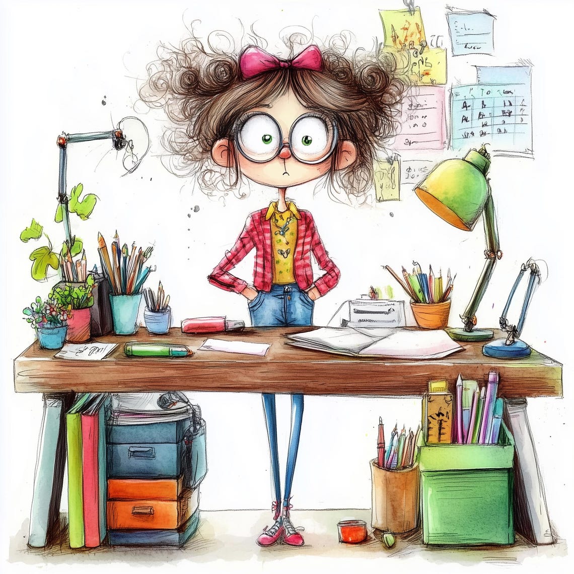 Whimsical Teacher Watercolor Clipart, Junk Journaling, Card Making ...