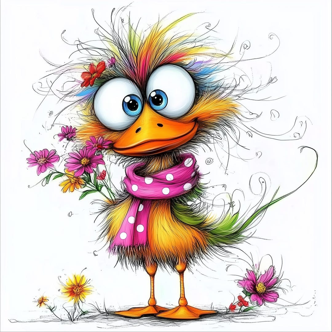 Quirky Duck Watercolor Clipart, Spring, Easter (digital Download) - Etsy