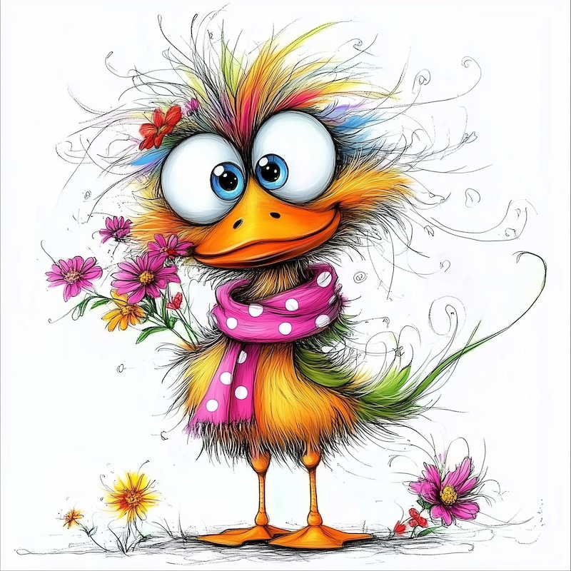 Quirky Art Duck - Etsy