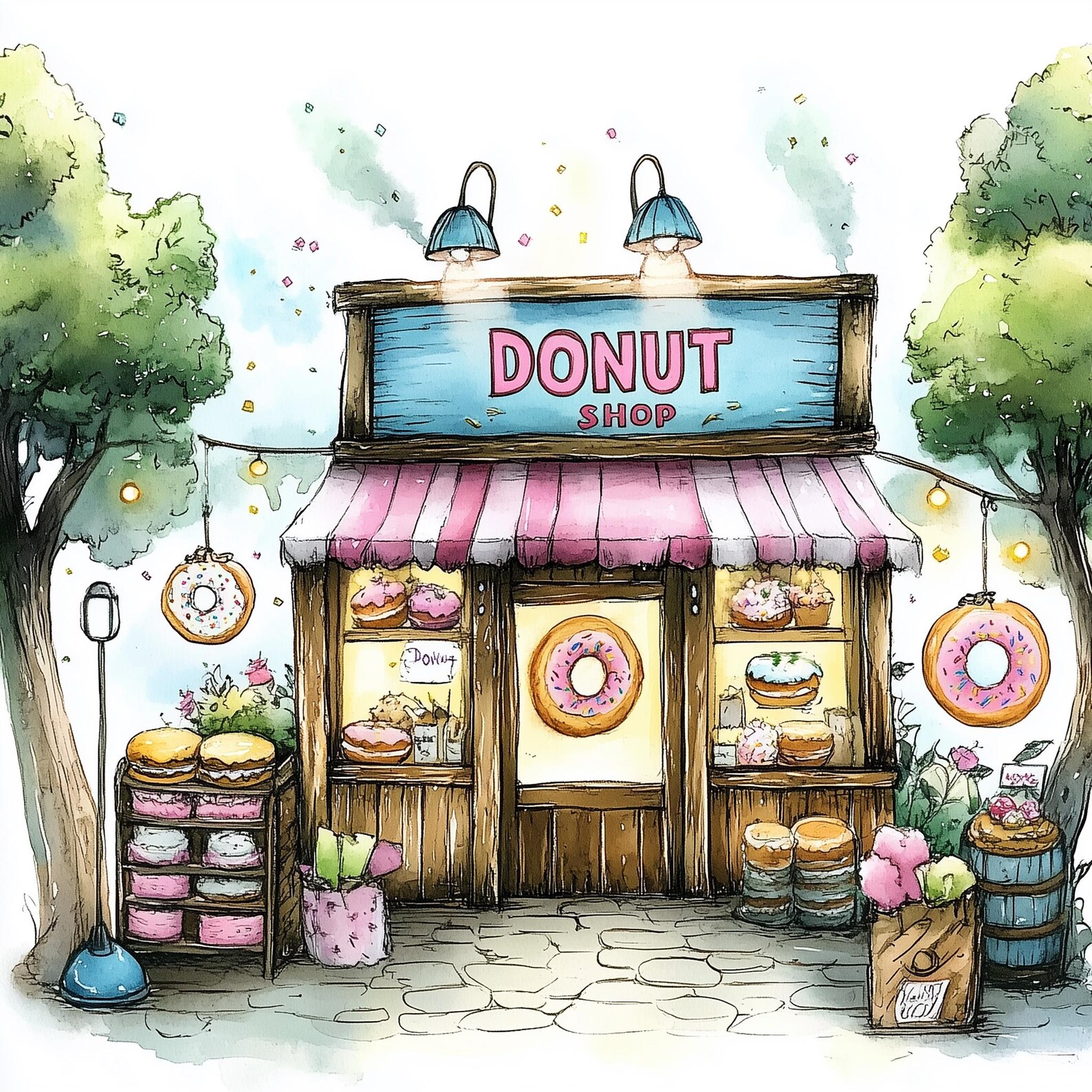 Donut Shop High Resolution Jpgs for Junk Journaling, Scrapbooking, Card ...