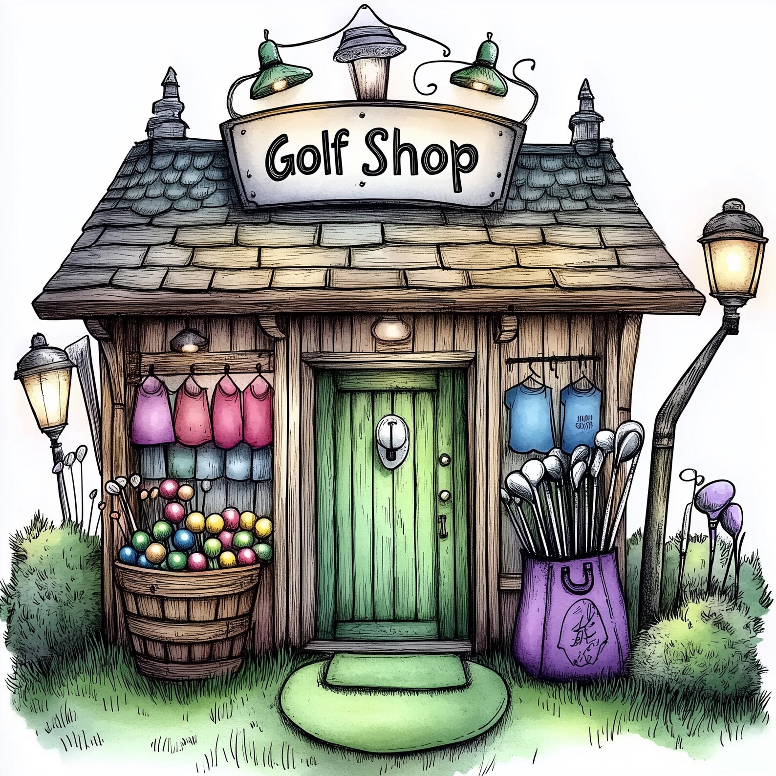 Golf Shop Jpgs, Shabby Chic Golfing Images (digital Download) - Etsy