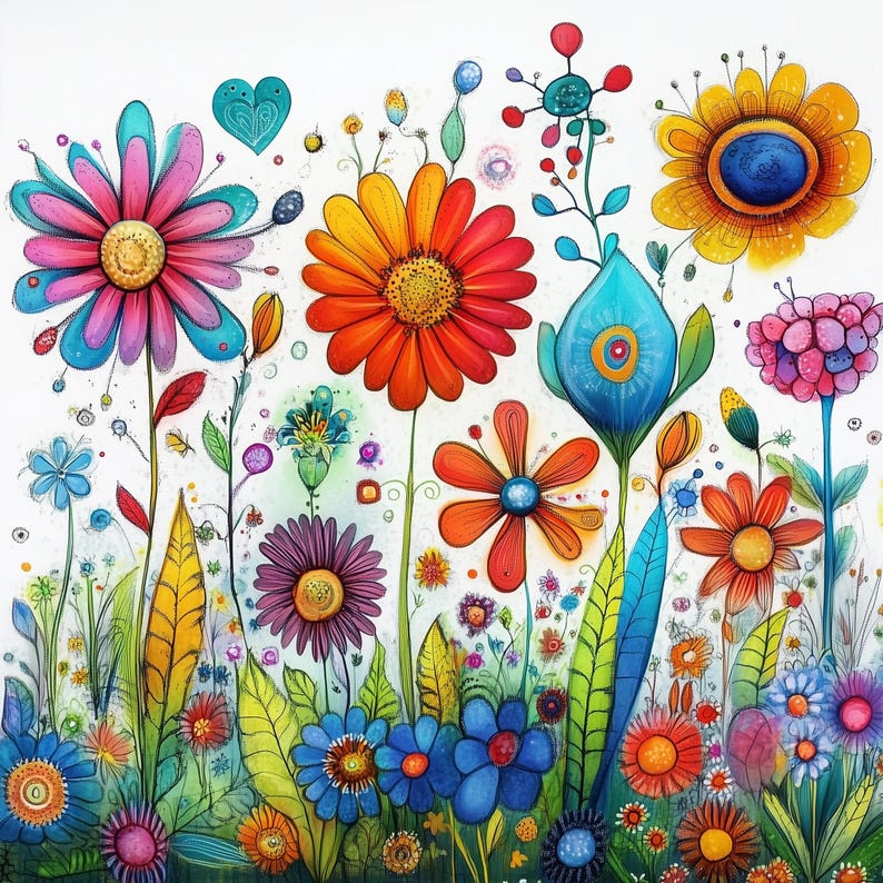 Colorful Flower Clip Art Bundle, Watercolor Style (digital Download) - Etsy