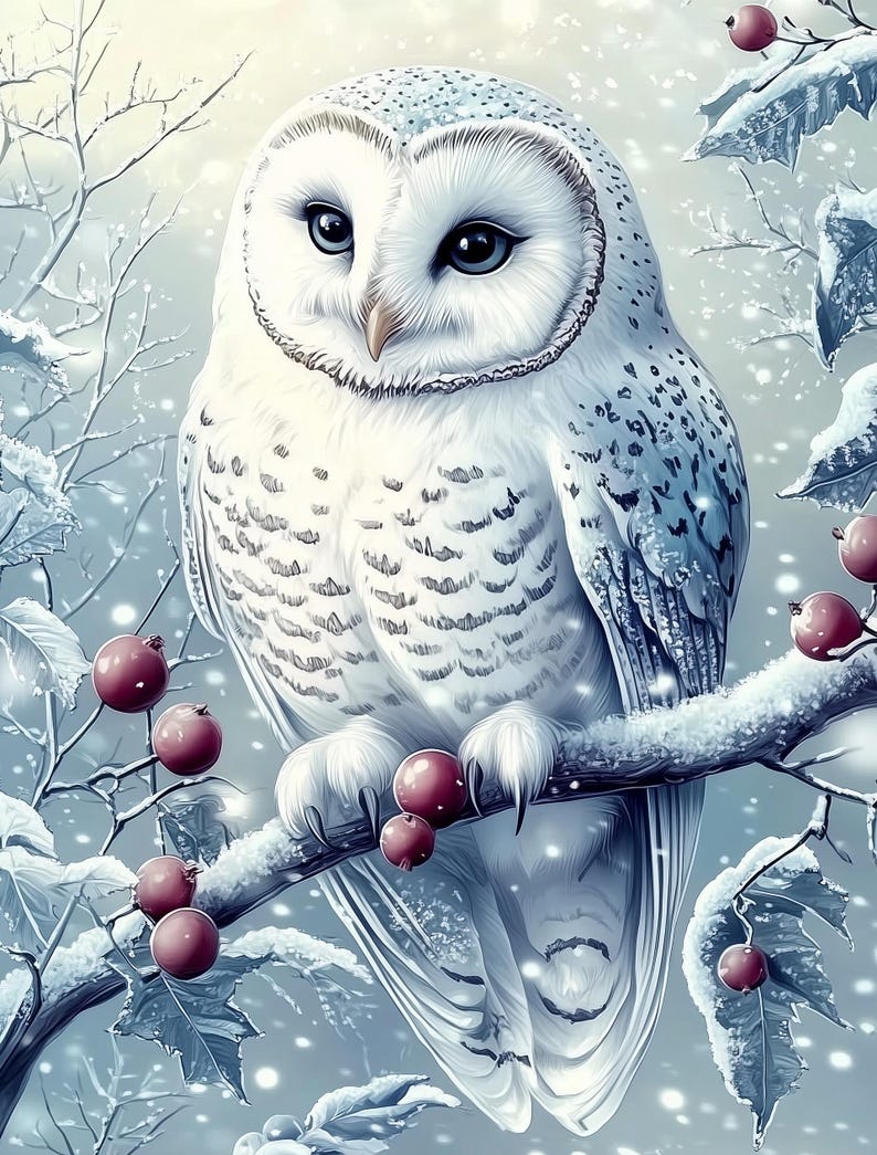 10 Snow Owl 8.5x11 in Images Paper Pack Junk Journal Bundle JPG ...