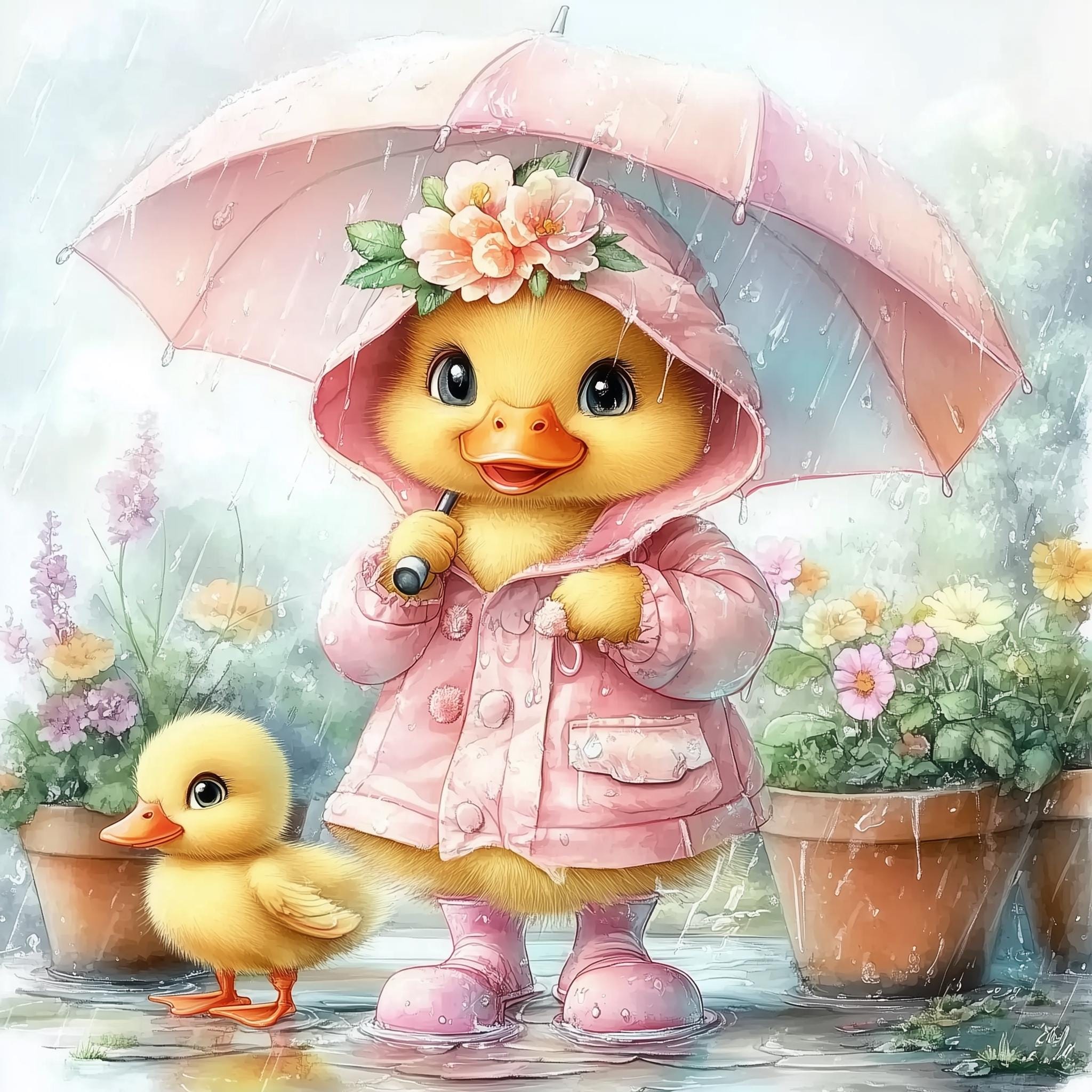 Shabby Chic Watercolor Duck Jpgs, Junk Journaling (digital Download) - Etsy