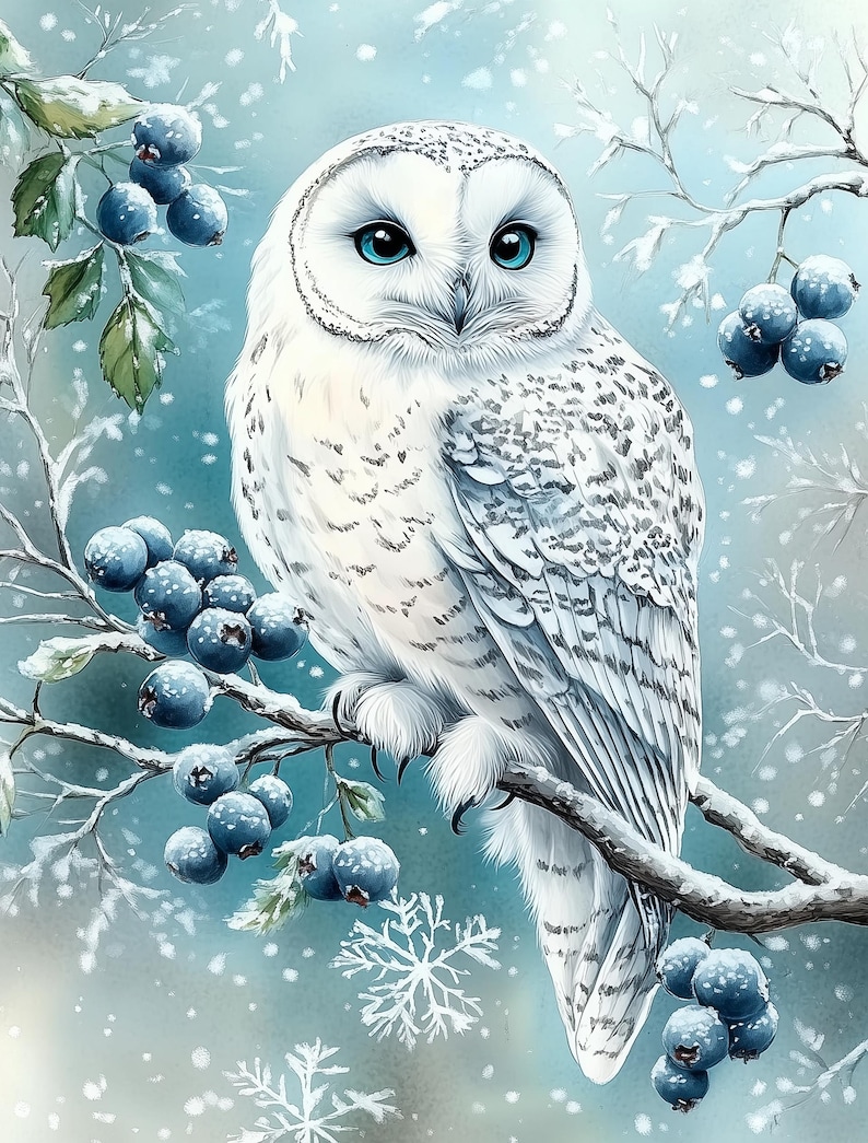 10 Snow Owl 8.5x11 in Images Paper Pack Junk Journal Bundle JPG ...