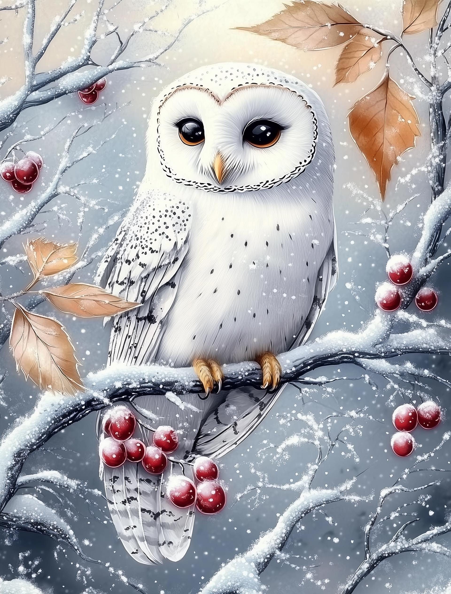 10 Snow Owl 8.5x11 in Images Paper Pack Junk Journal Bundle JPG ...