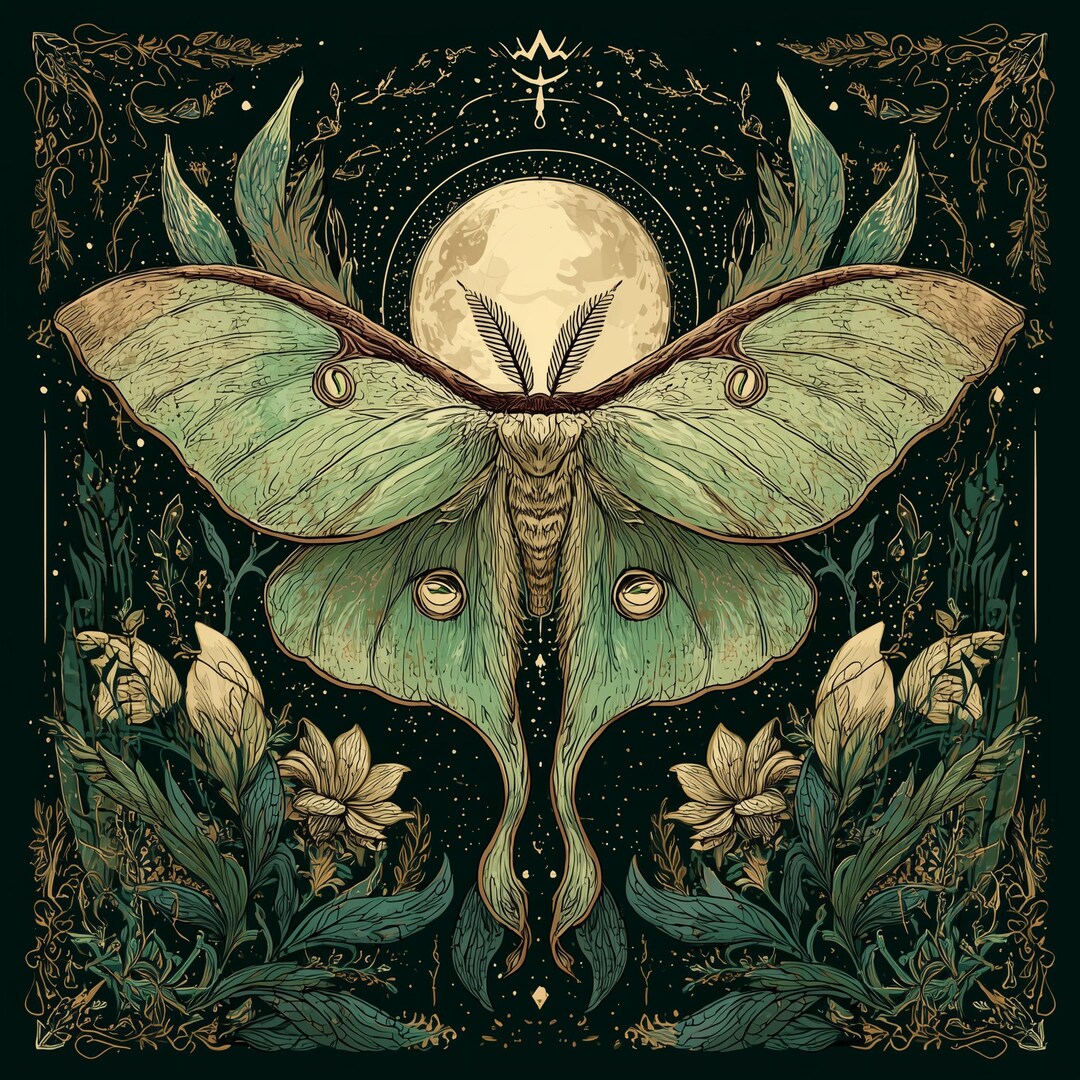 Luna Moth Watercolor Clip Art, Junk Journaling, Scrapbooking (digital ...