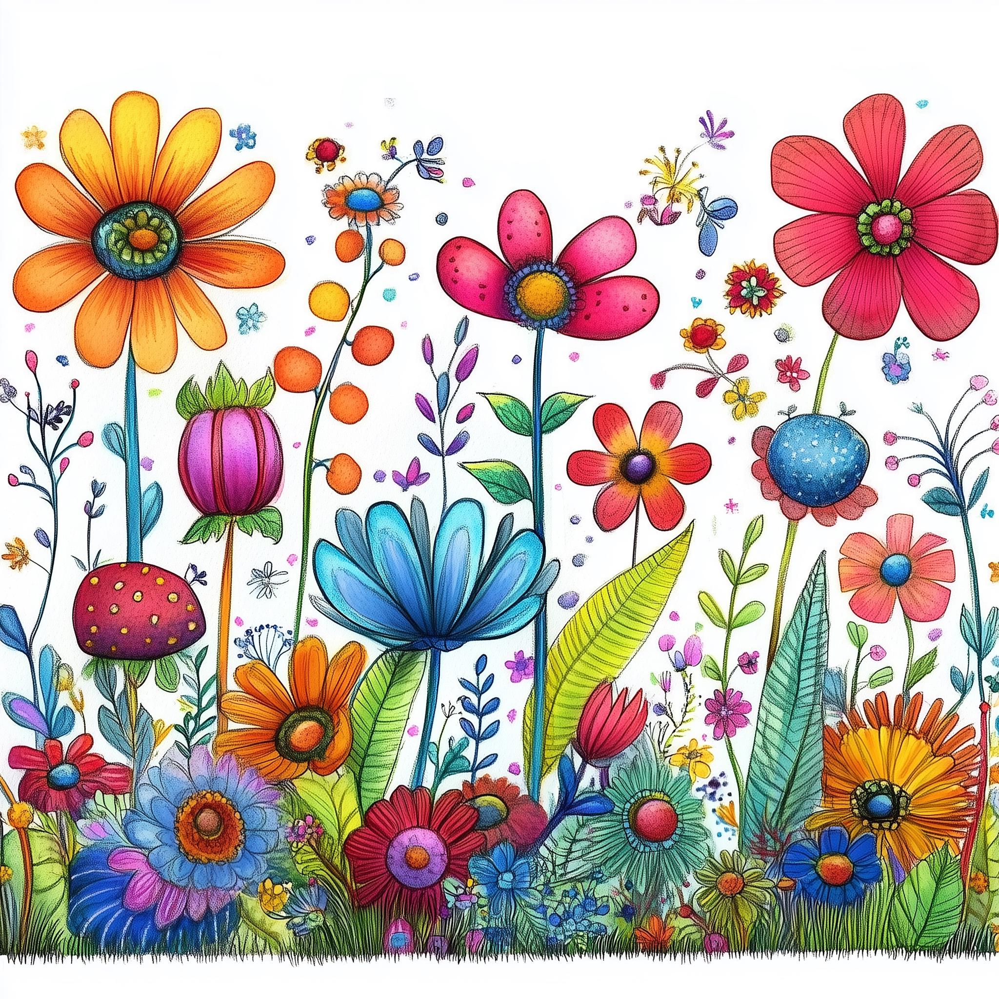 Colorful Flower Clip Art Bundle, Watercolor Style (digital Download) - Etsy