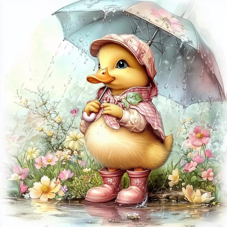 Shabby Chic Watercolor Duck Jpgs, Junk Journaling (digital Download) - Etsy