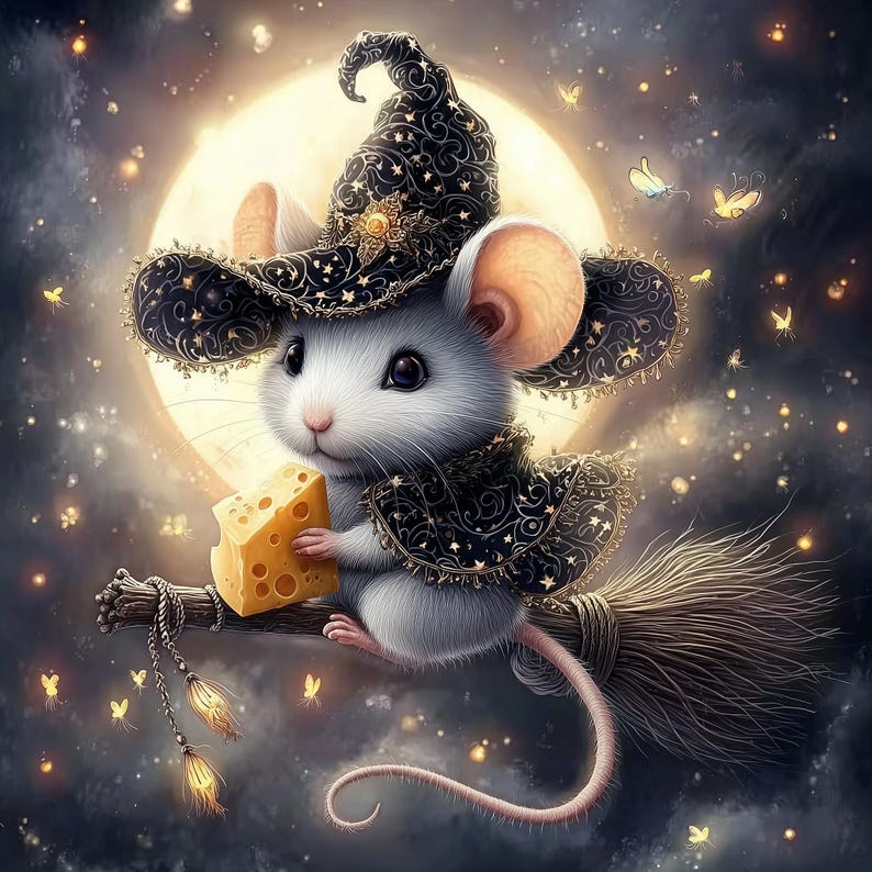 Halloween Witch Mouse Jpgs, Scrapbooking & Junk Journaling (digital ...