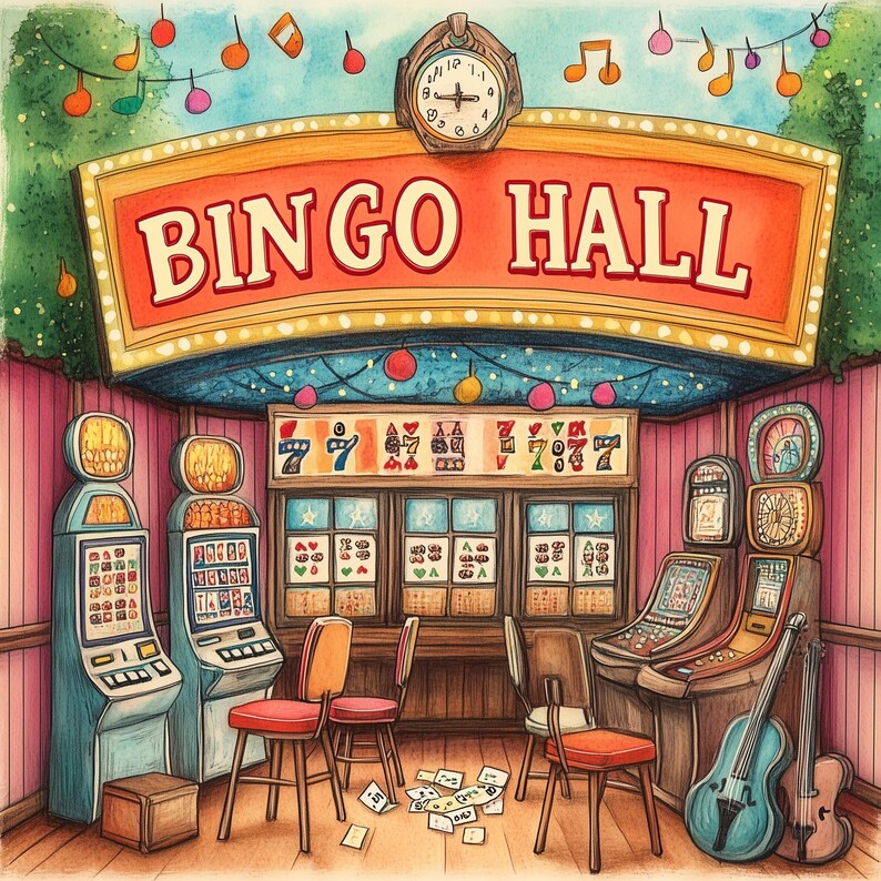 10 Bingo Hall High Resolution Jpgs for Junk Journaling, Scrapbooking ...
