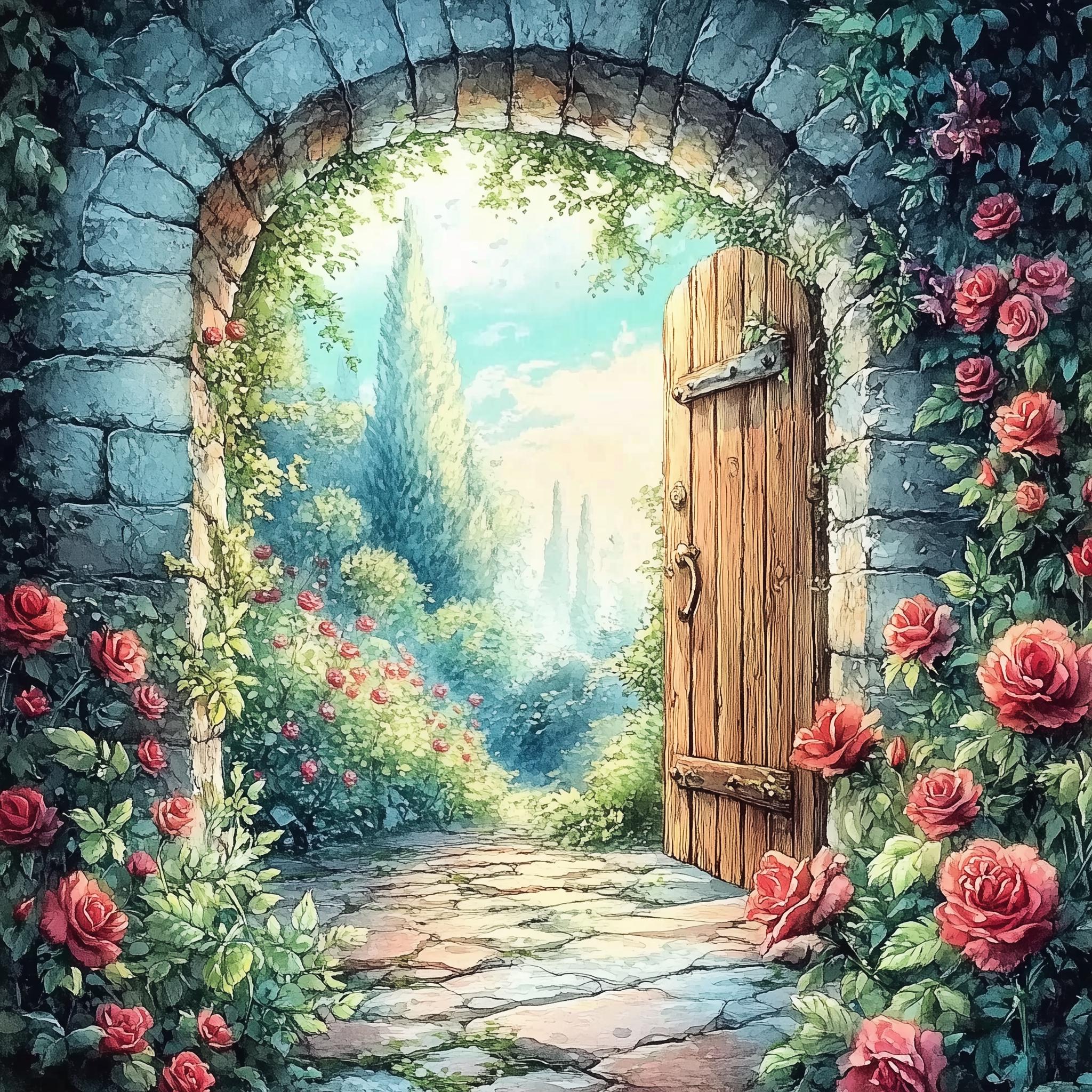 Rose Garden Archway Jpgs, Shabby Chic Digital Paper (digital Download ...