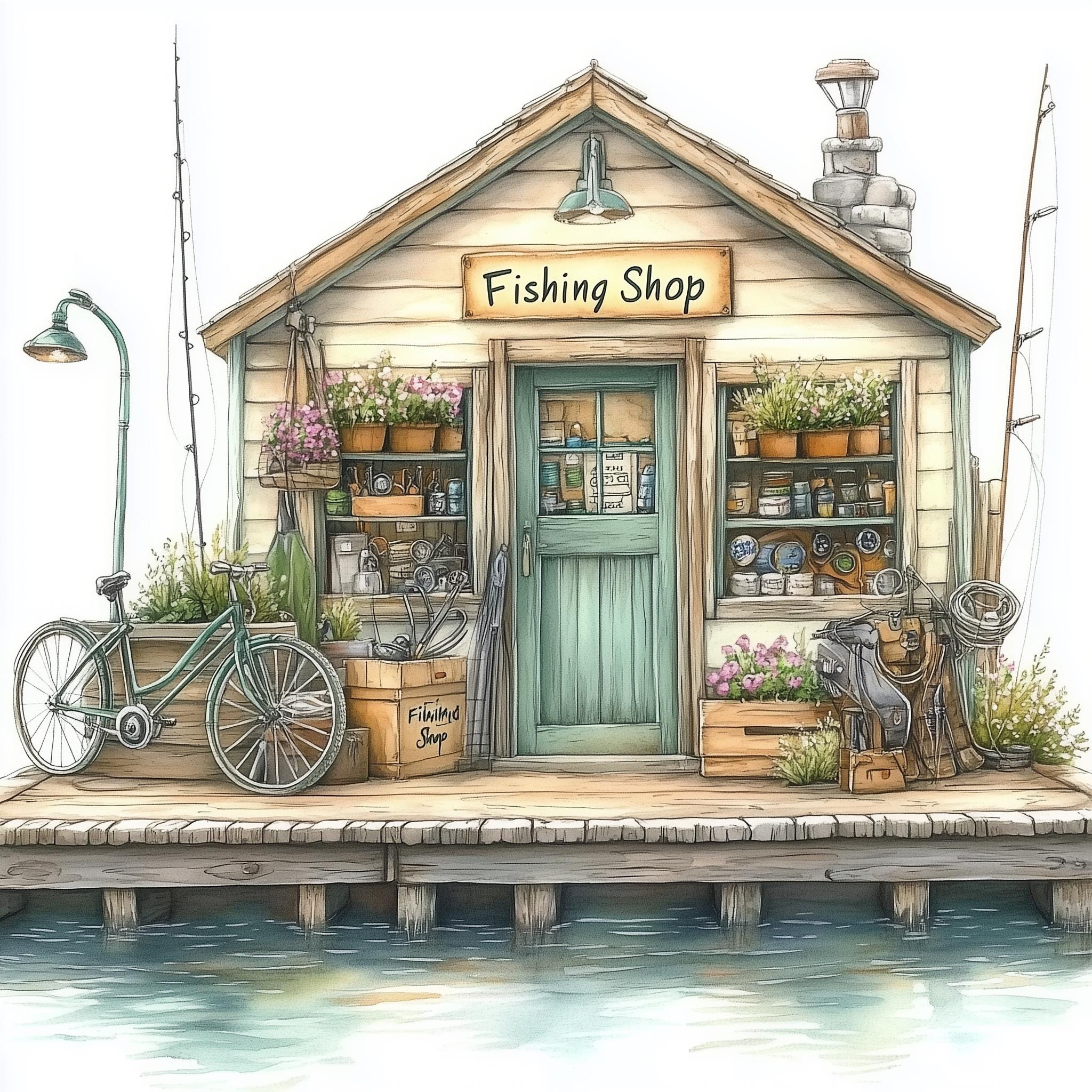 Fish Shop High Resolution Jpgs for Junk Journaling, Scrapbooking, Card ...