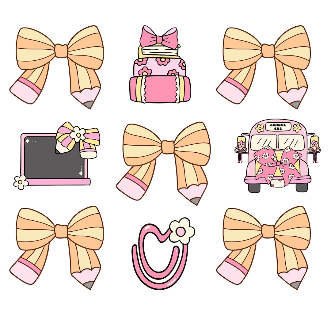 Coquette Teacher School PNG Clipart Digital Download - Etsy