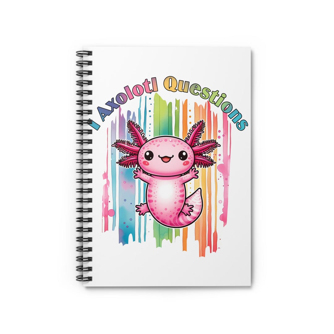 Cute Axolotl Spiral Notebook 118 Pages With Fun Axolotl Graphics ...