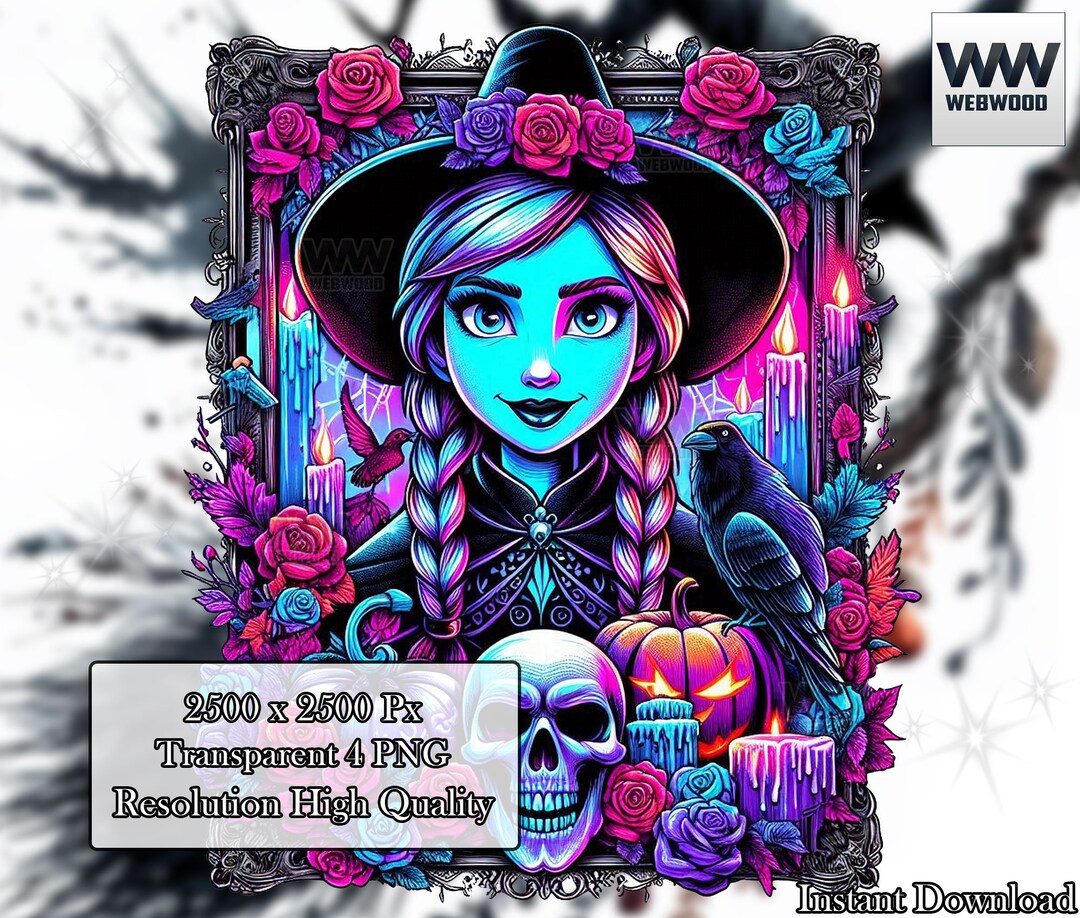 4 Designs Halloween Princess Png Bundle, Princess Character Png ...