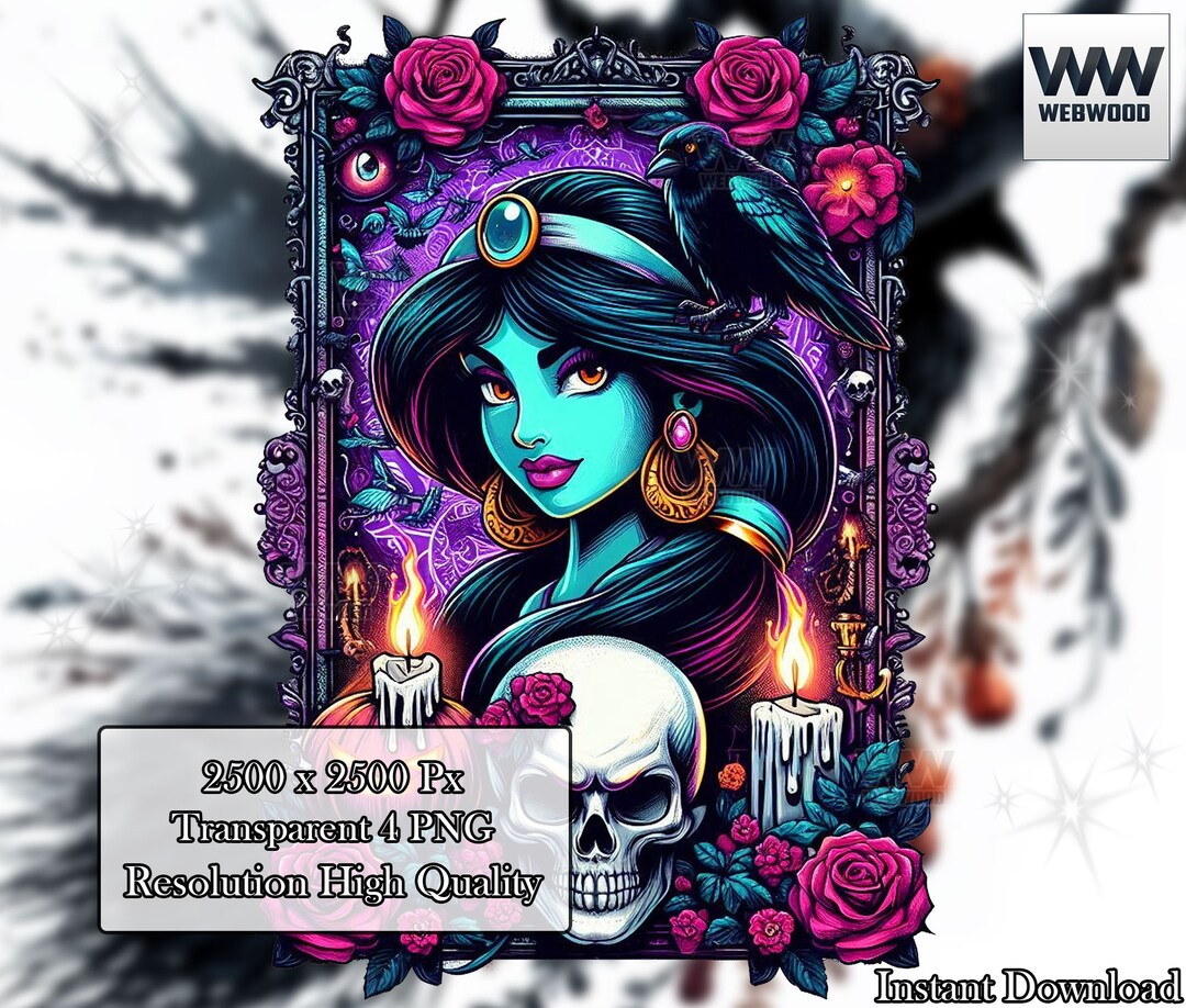 4 Designs Halloween Princess Png Bundle, Princess Character Png ...