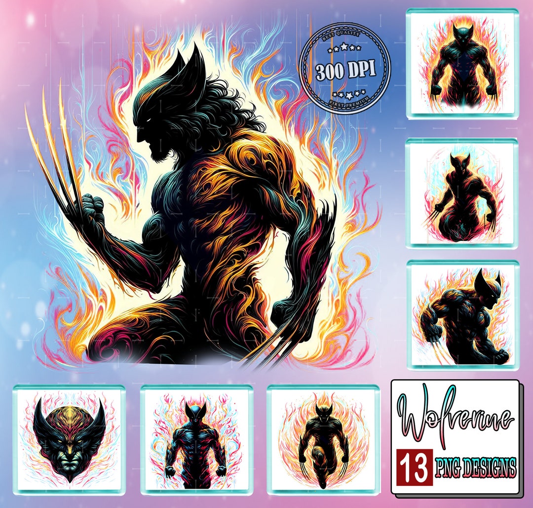 13 Designs Super Hero Character Png Bundle, Super Hero Silhouette, Wolf ...