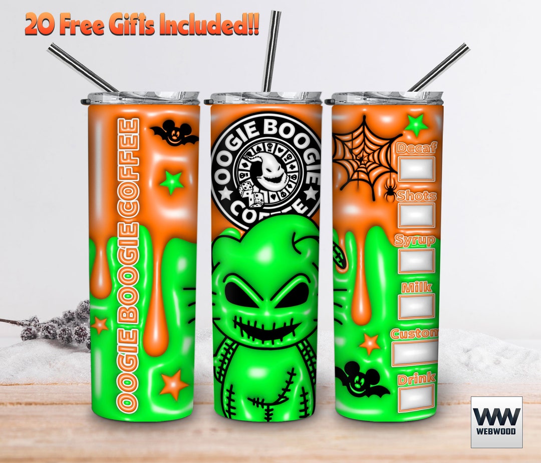 3D Inflatable Puff Design Cartoon Characters 20 Oz Skinny Tumbler Wrap ...