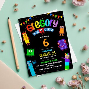Numberblocks Birthday Invitation, Editable Printable Invitation ...