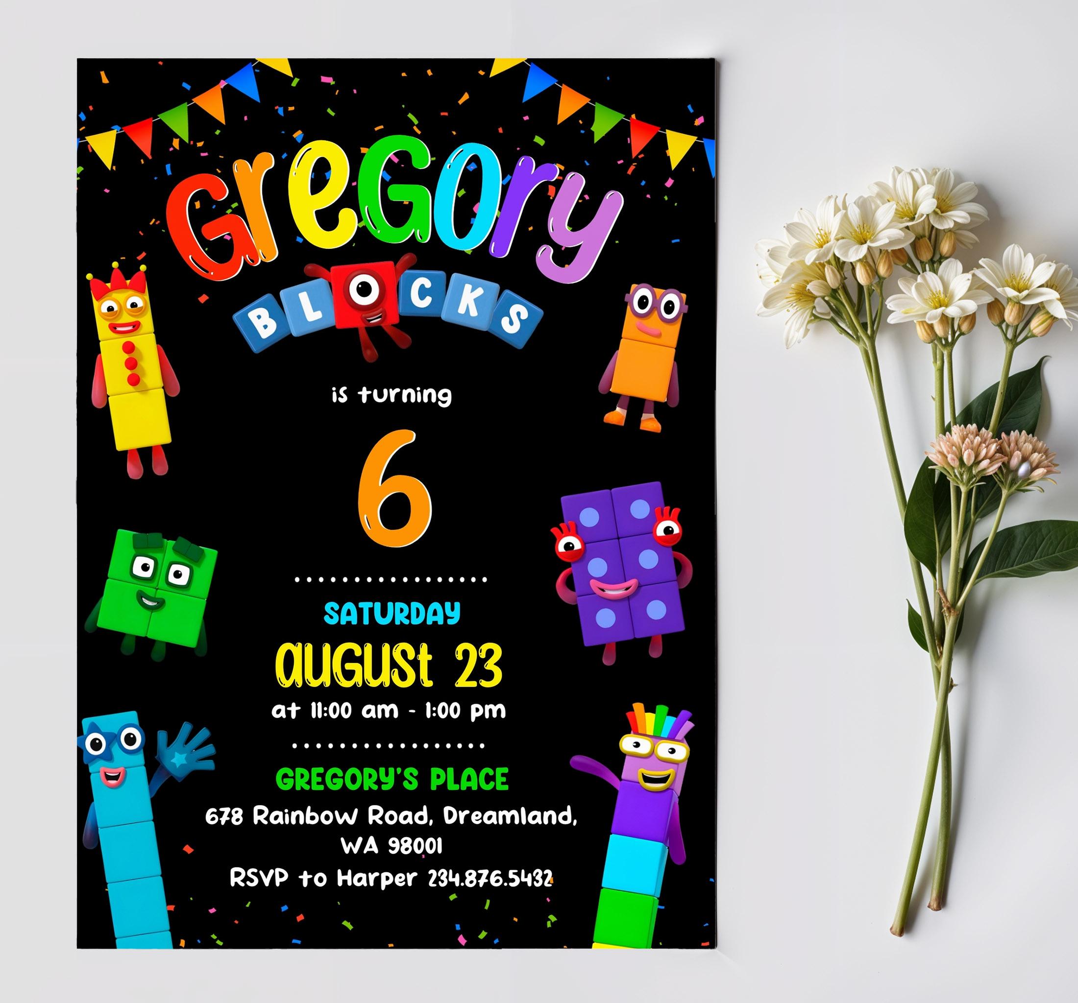 Numberblocks Birthday Invitation, Editable Printable Invitation ...