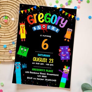 Numberblocks Birthday Invitation, Editable Printable Invitation ...