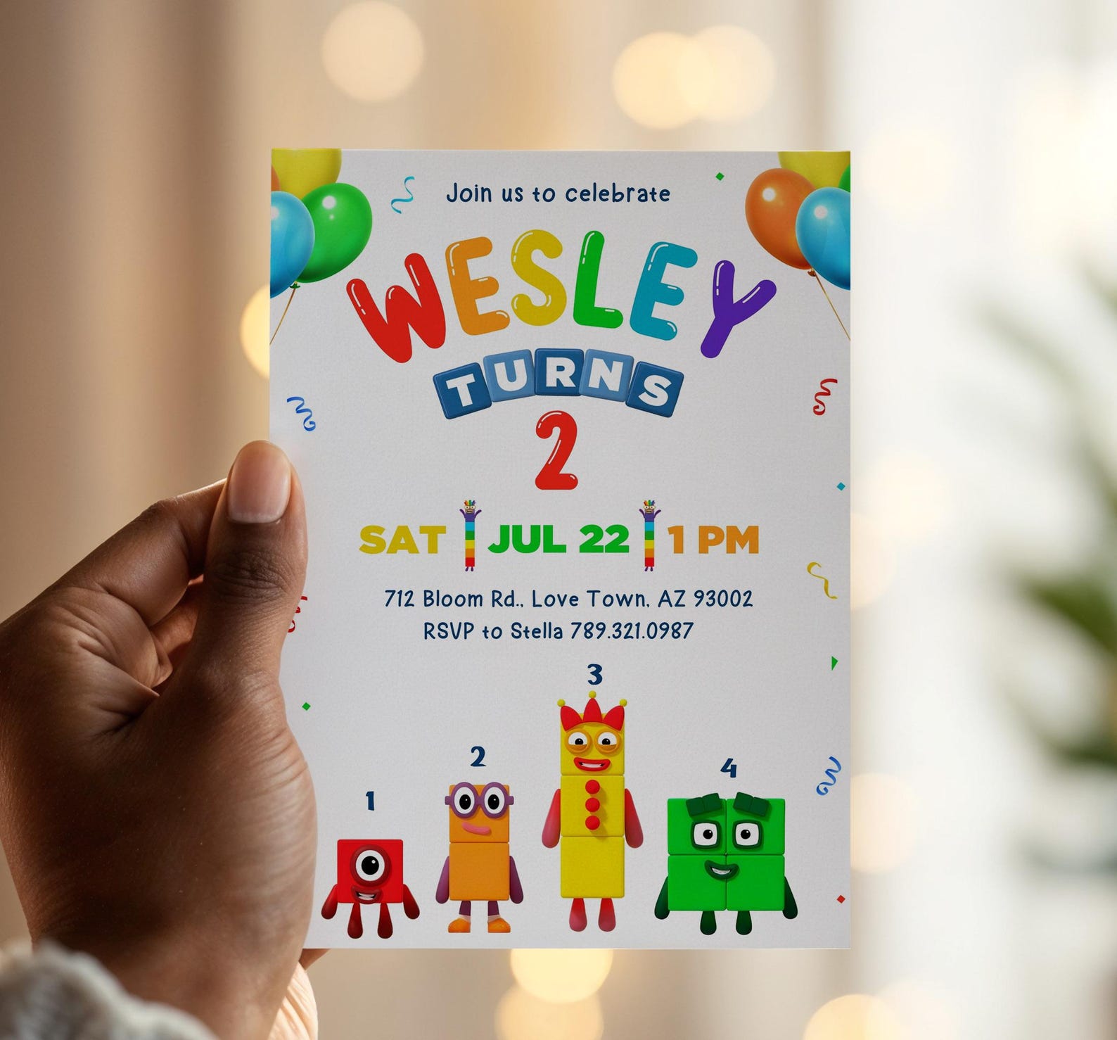 Numberblocks Birthday Invitation, Editable Printable Invitation ...