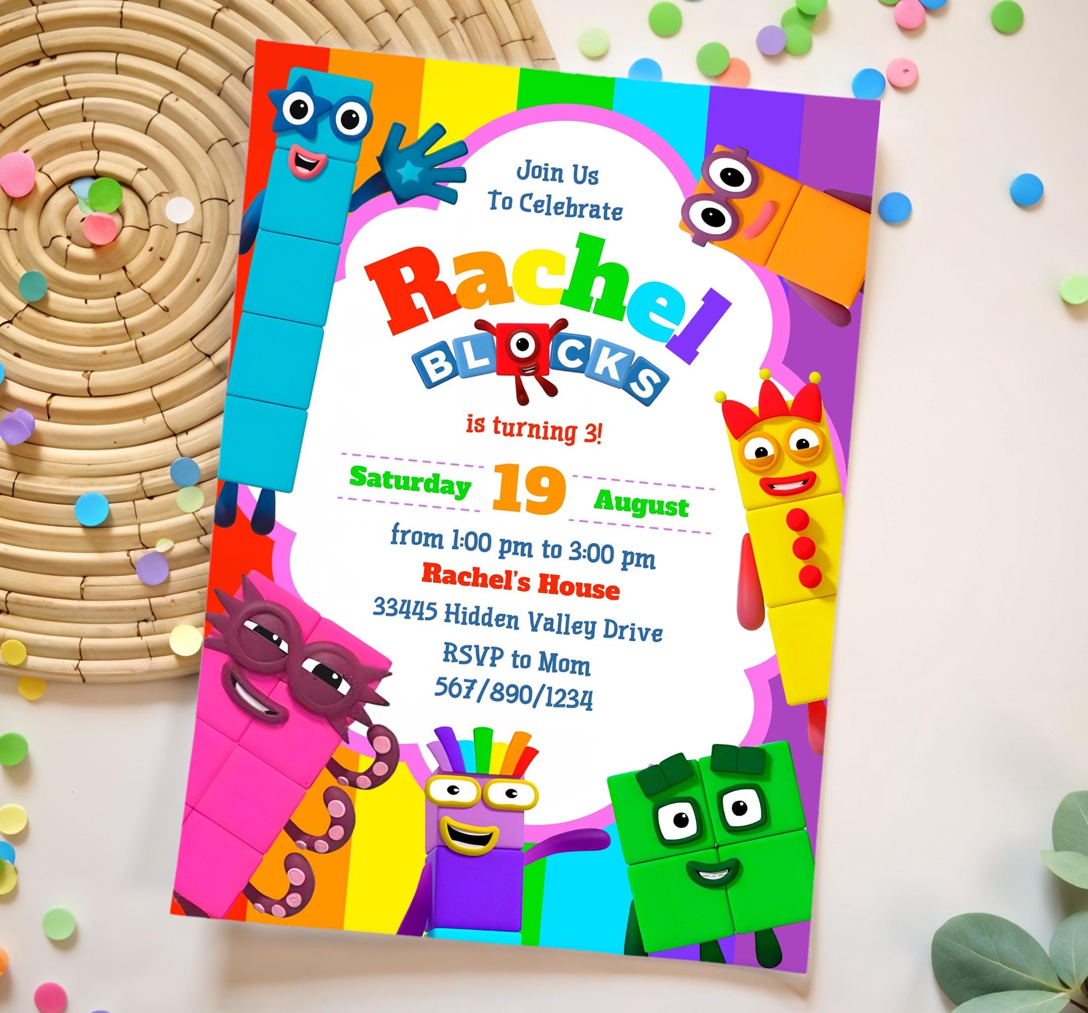 Numberblocks Birthday Invitation, Editable Printable Invitation ...