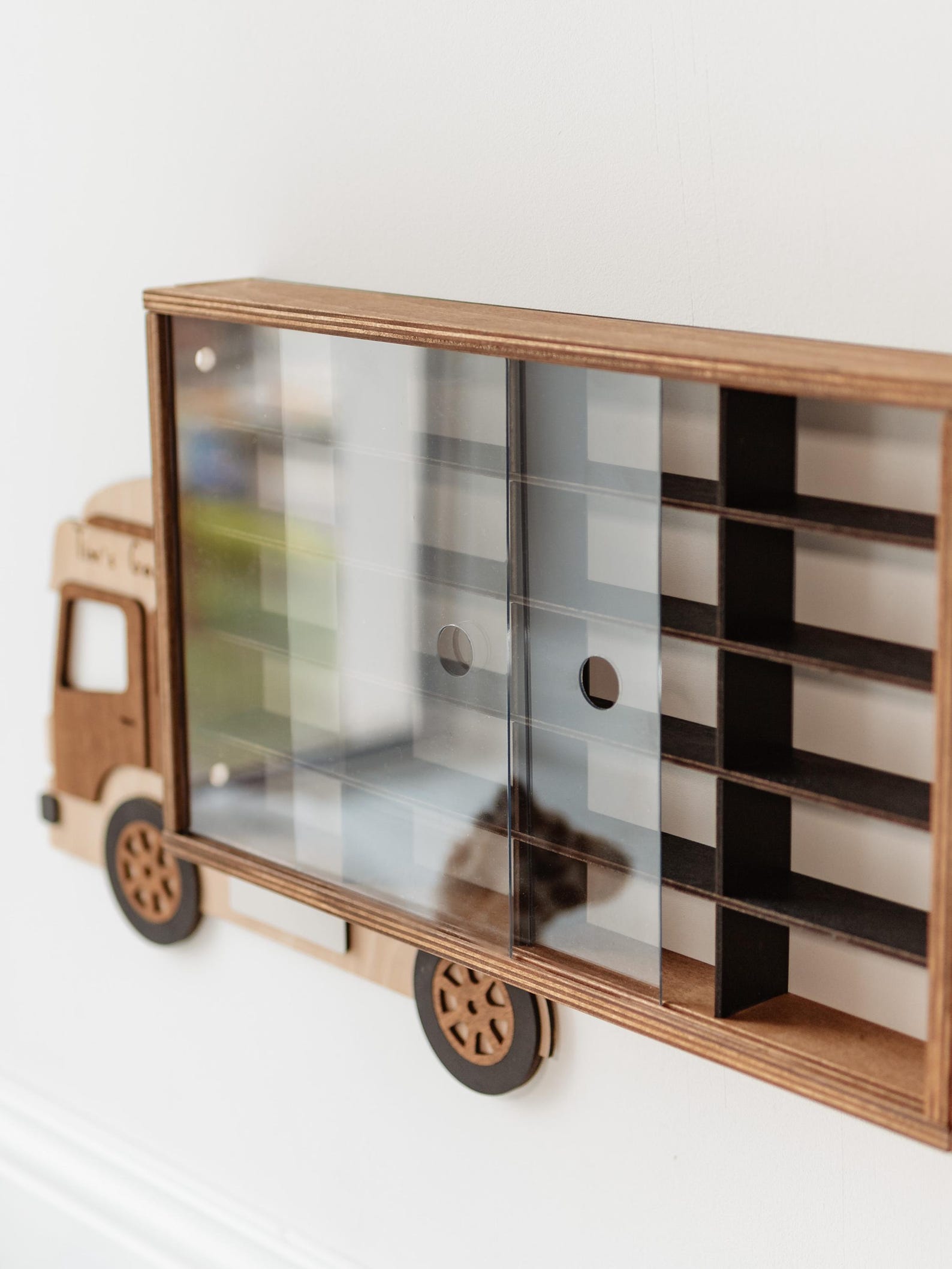 Wooden Toy Car Storage, Kids Car Truck Shelf With Name,toy Car Display ...