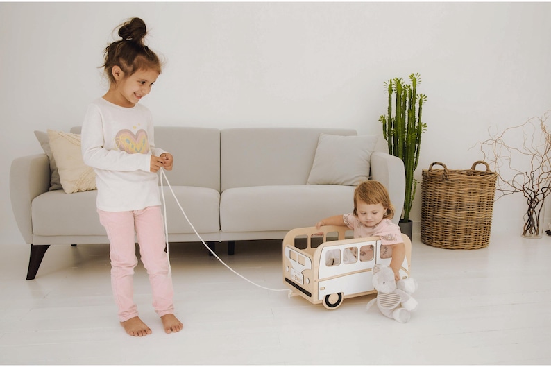 Personalized Wooden Toy Bus: Rolling Toy Chest, Playroom Storage - Etsy
