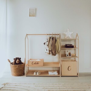 Clothing Rack & Shelf Personalized, Custom Kids Wooden Hangers Set,baby ...