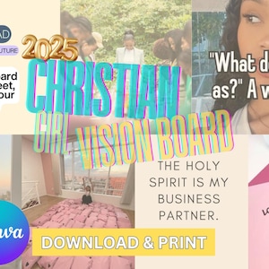 Printable & Editable Christian Girl New Years 2025 Vision and Prayer ...