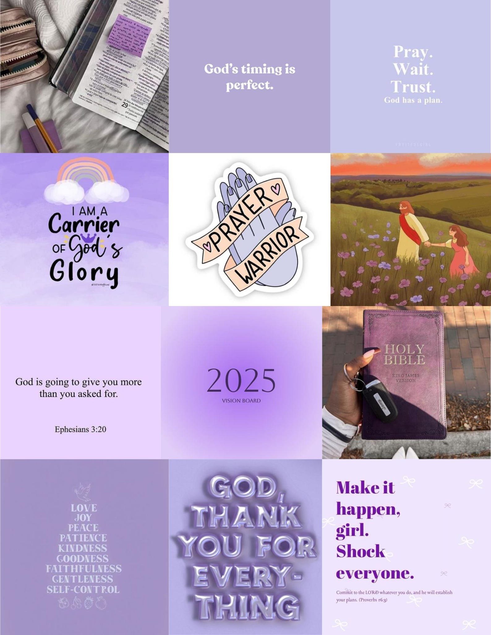 Printable & Editable Christian Girl New Years 2025 Vision and Prayer ...