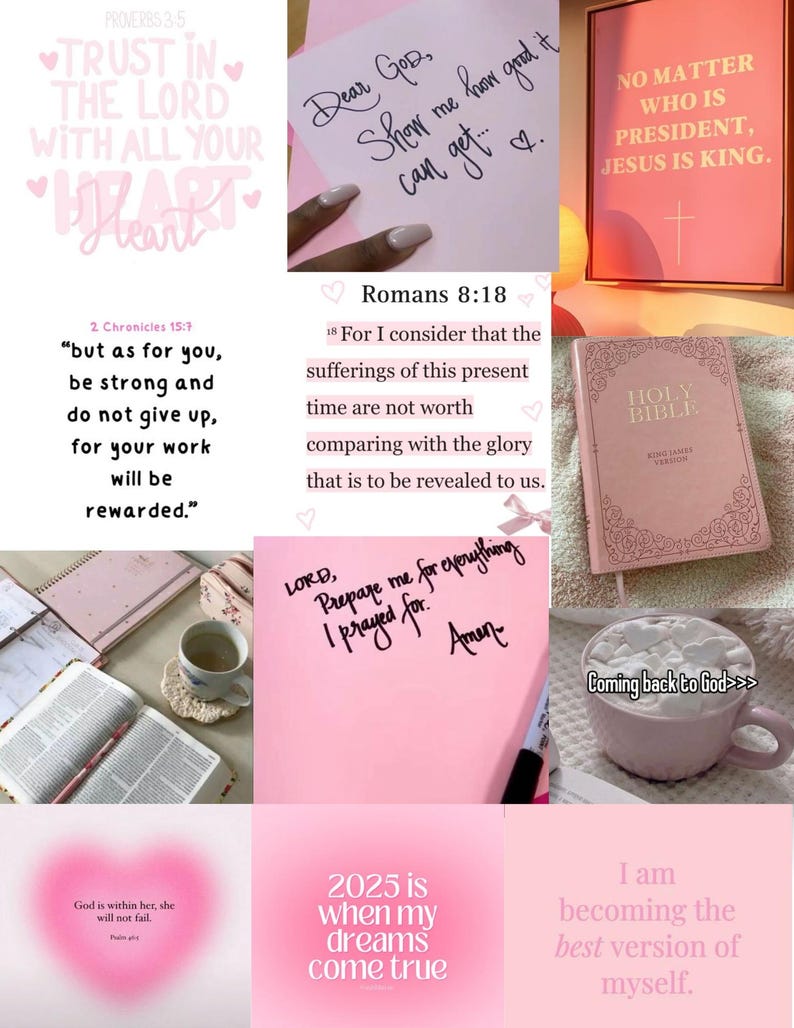 Printable & Editable Christian Girl New Years 2025 Vision and Prayer ...