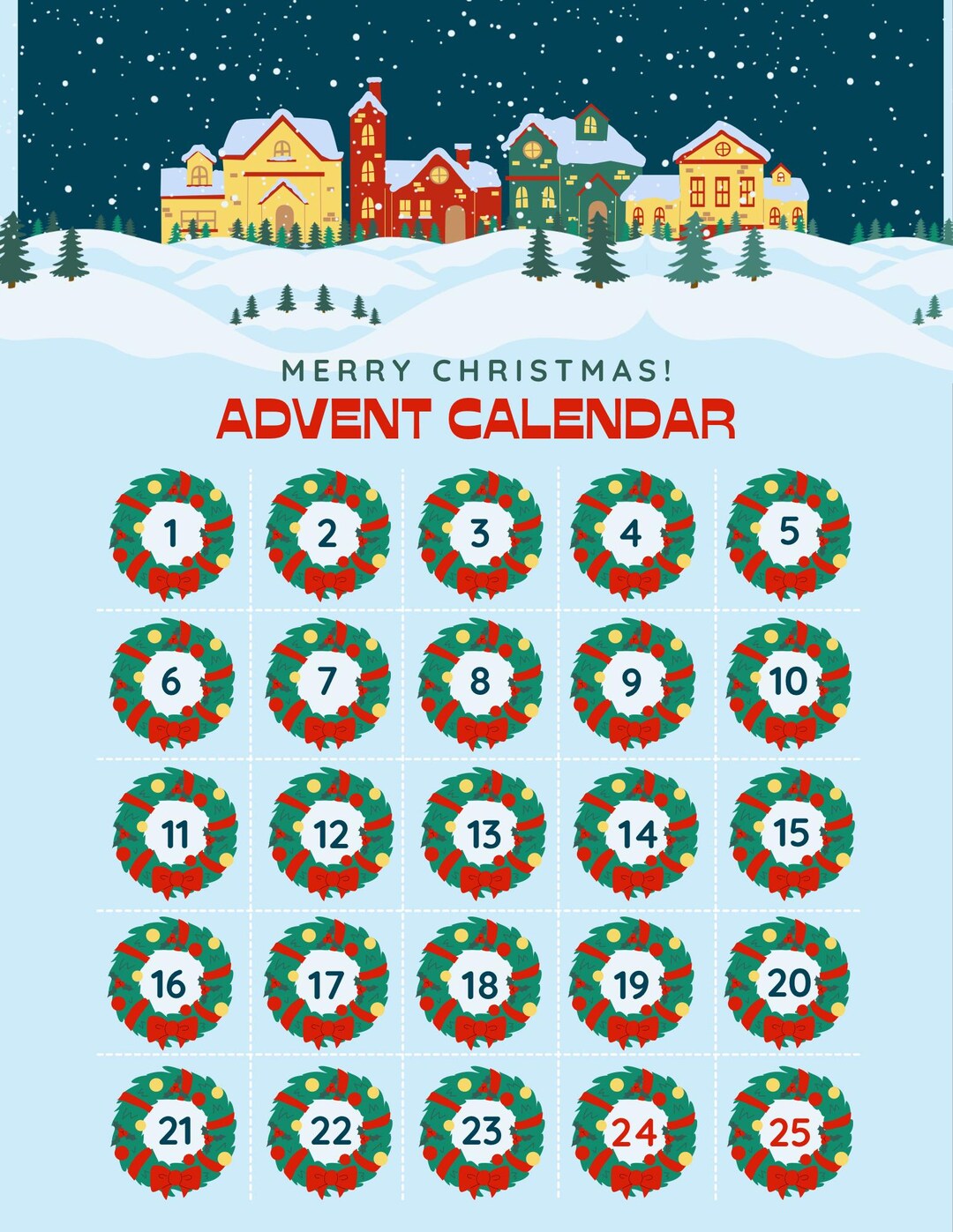 Printable Funny Advent Calendar 2024 Holiday Countdown Calendar With ...