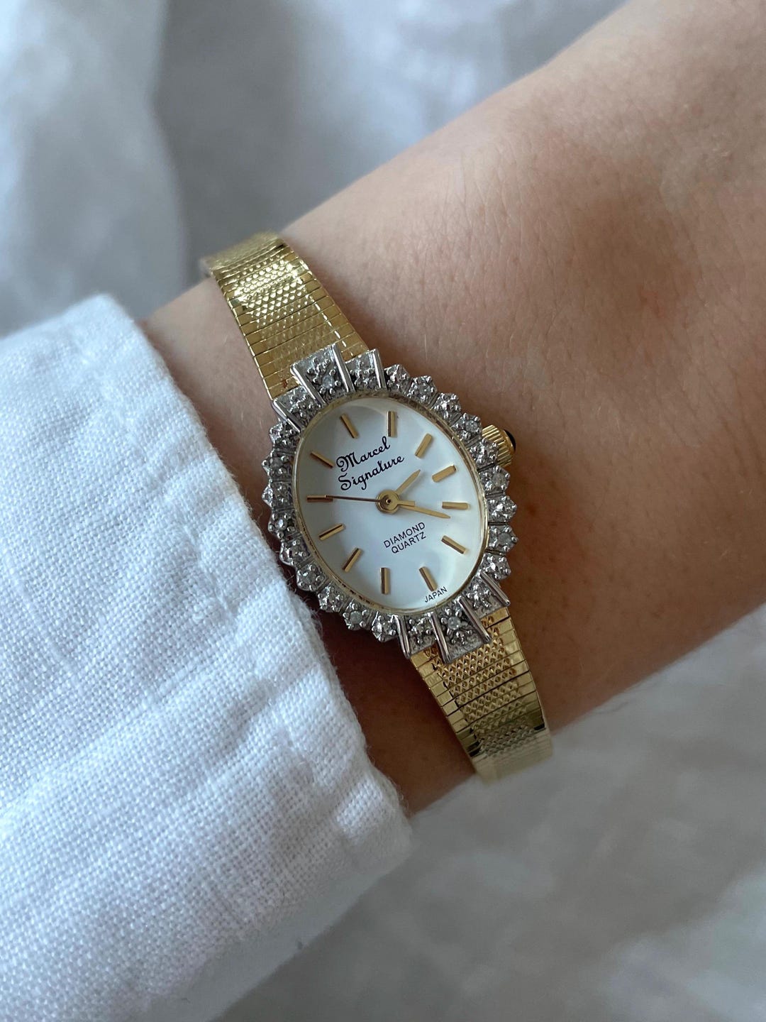 Vintage Gold Marcel Drucker Watch Real Diamonds - Etsy