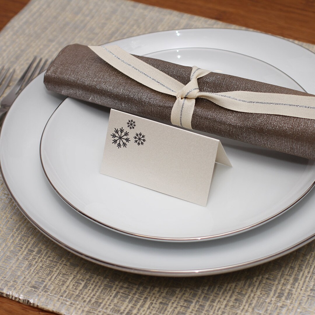 Snowflakes Place Cards - Shimmer - Etsy