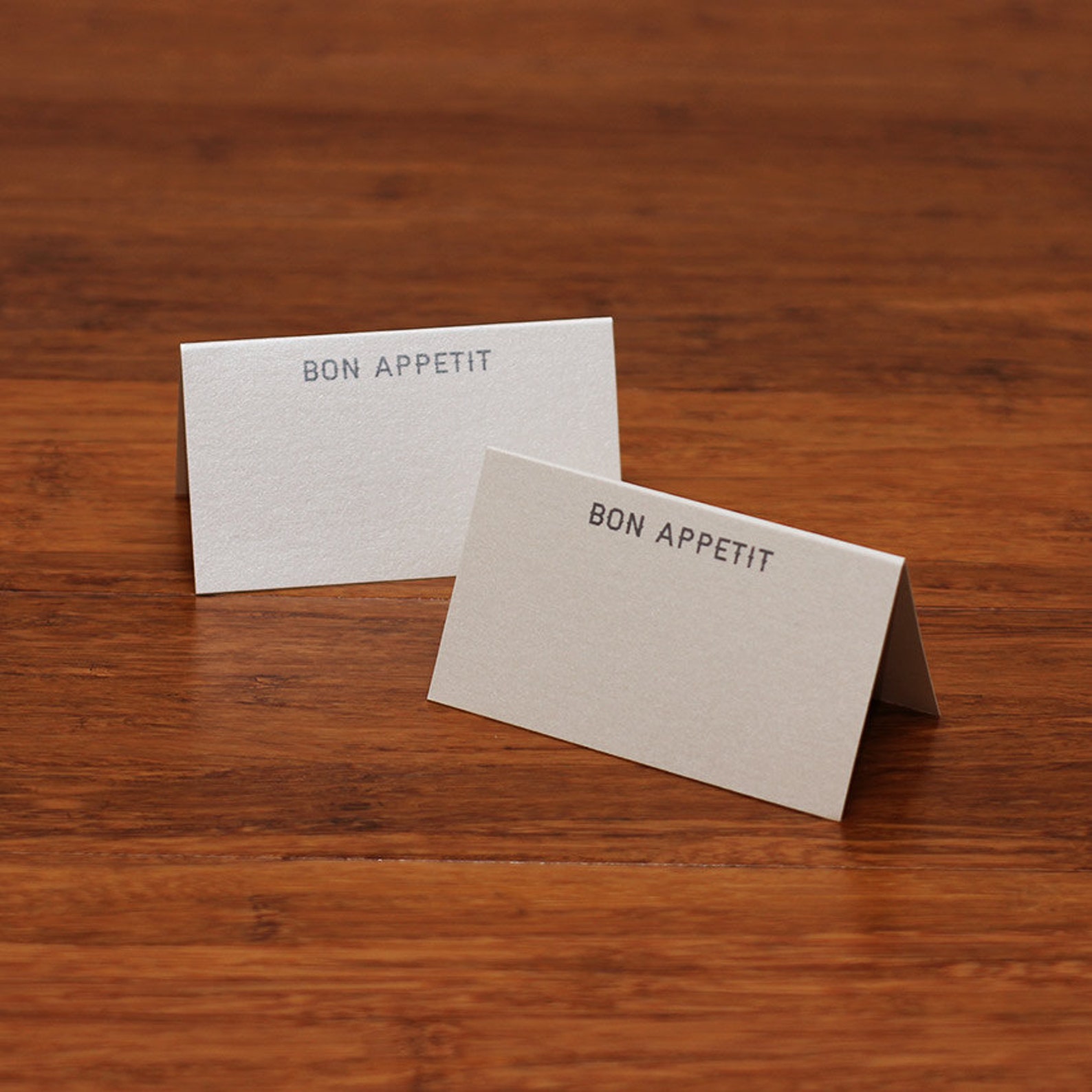Bon Appetit Place Cards Shimmer - Etsy