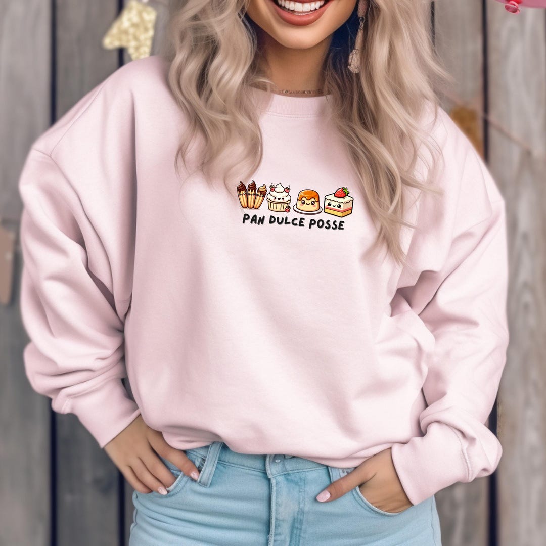Pan Dulce Posse Crewneck Sweatshirt: Funny Mexican Emoji, Latinx Pride ...