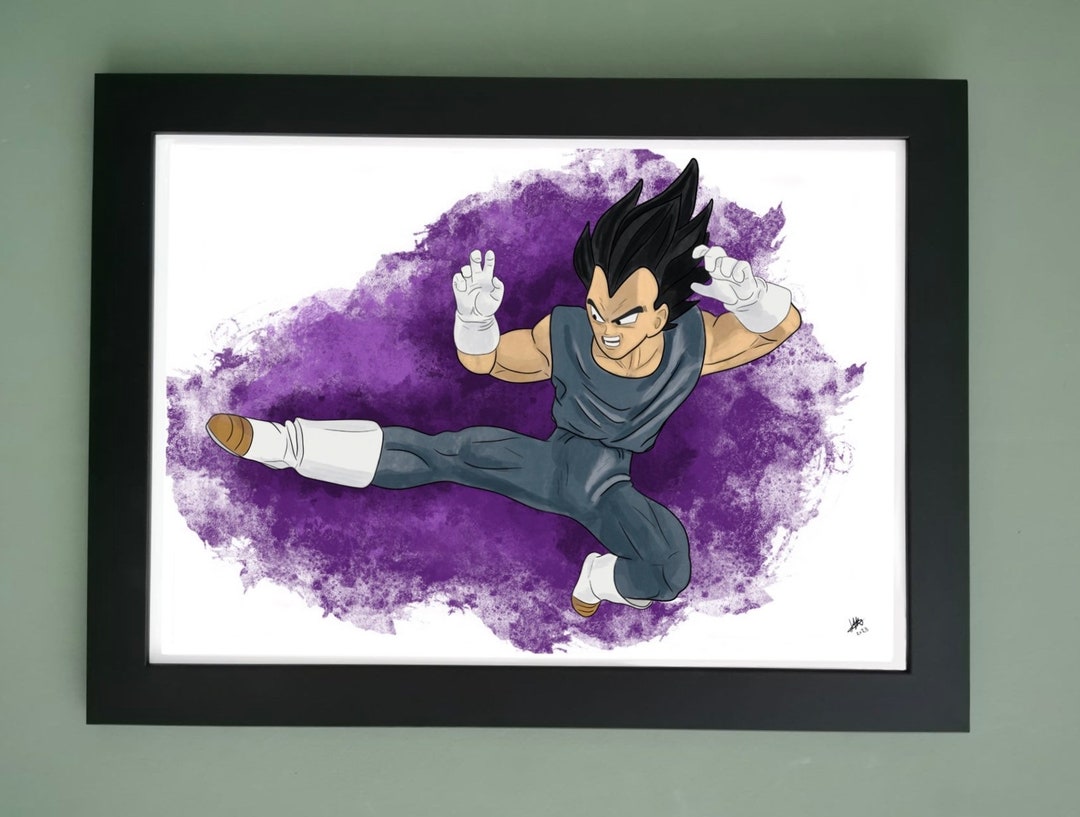 Vegeta Flying Kick A4 Print Digital Anime Art Print - Etsy