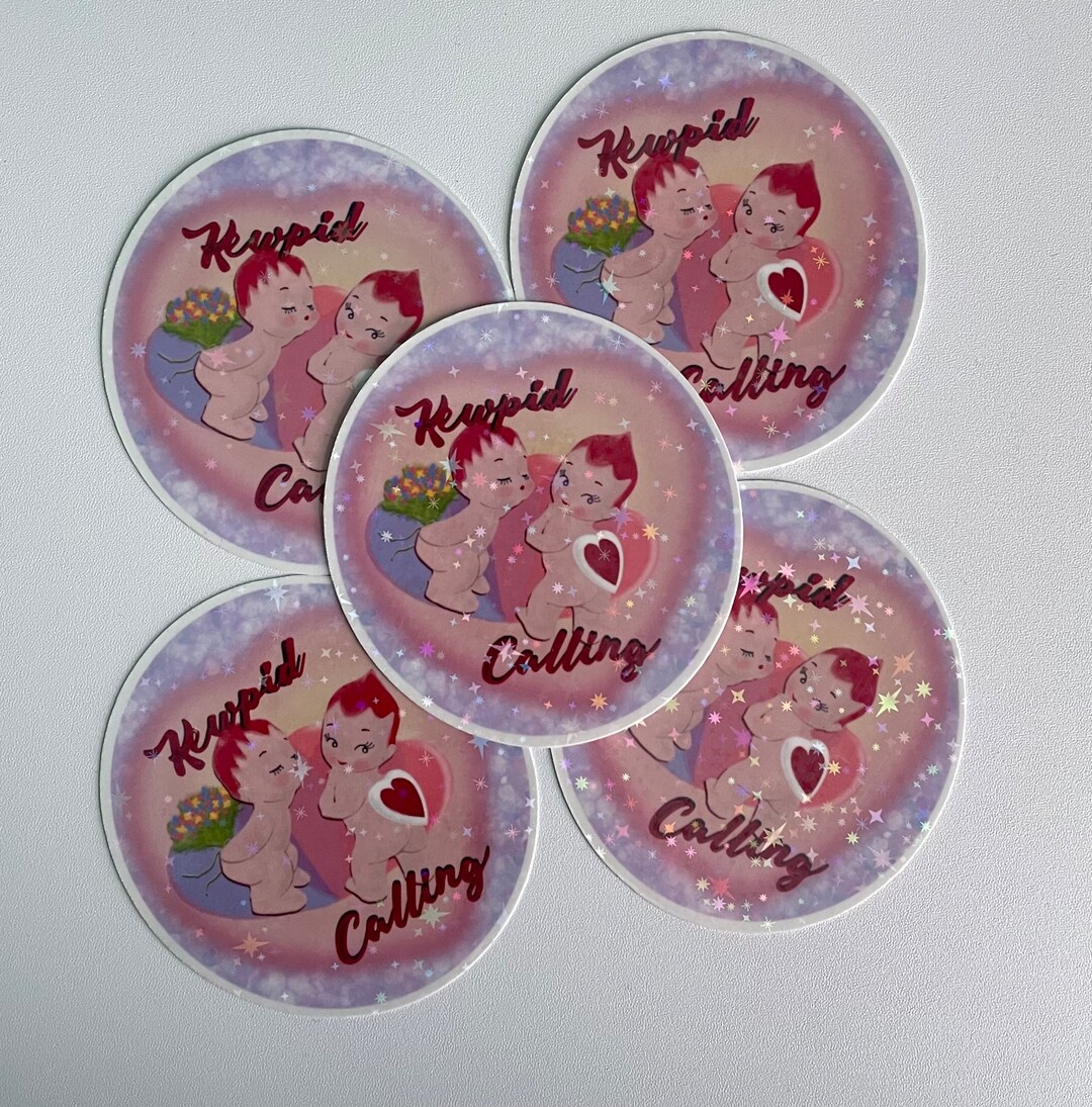 Kewpie Valentines Sticker, Romantic Decal, Cute Vintage Design ...