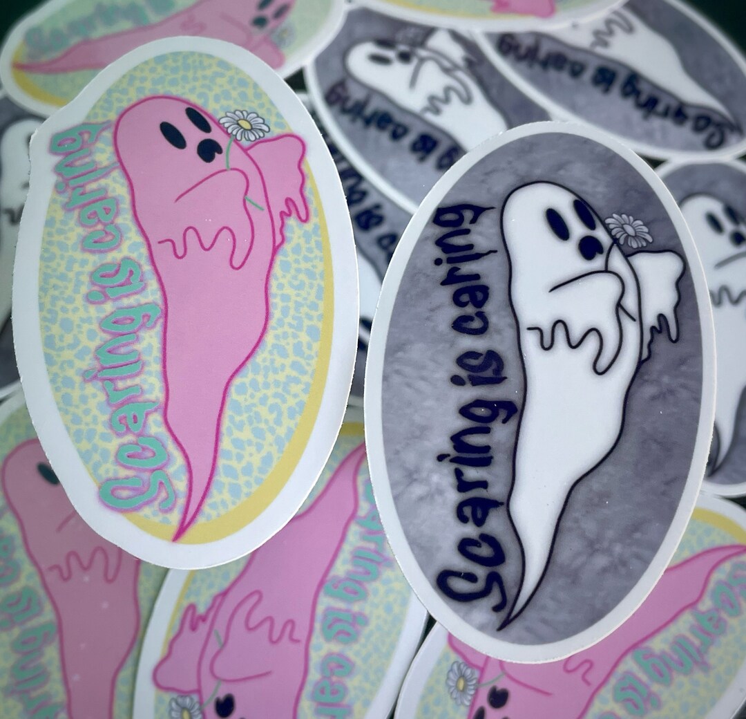 Scaring is Caring, Ghost Sticker, Halloween, Handcrafted and ...