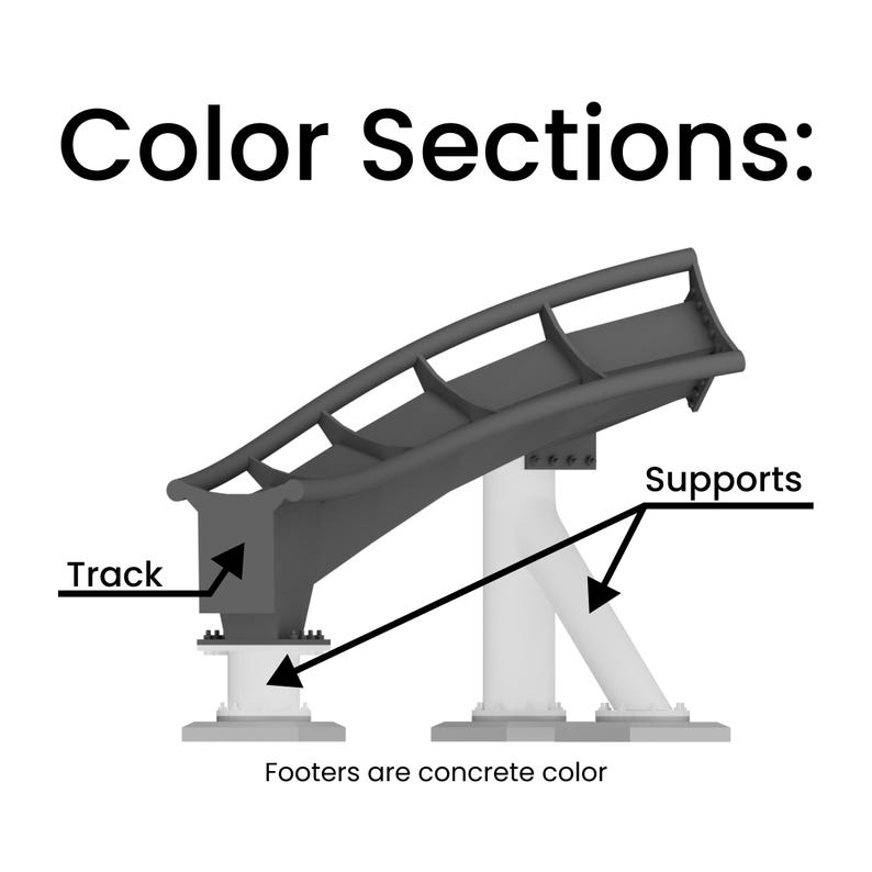 B&M Inspired Roller Coaster Track Model: Customizable Colors, Square ...