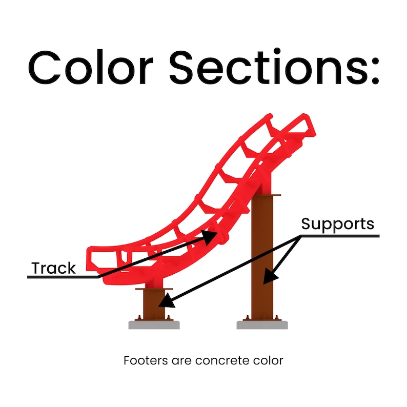 Arrow Inspired Roller Coaster Track Model: Customizable Colors - Etsy
